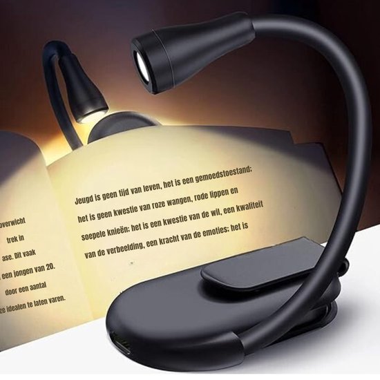 DD® Leeslampje Voor Boek - Klemlamp - Leeslampje - 25x25x25cm - Zwart | bol