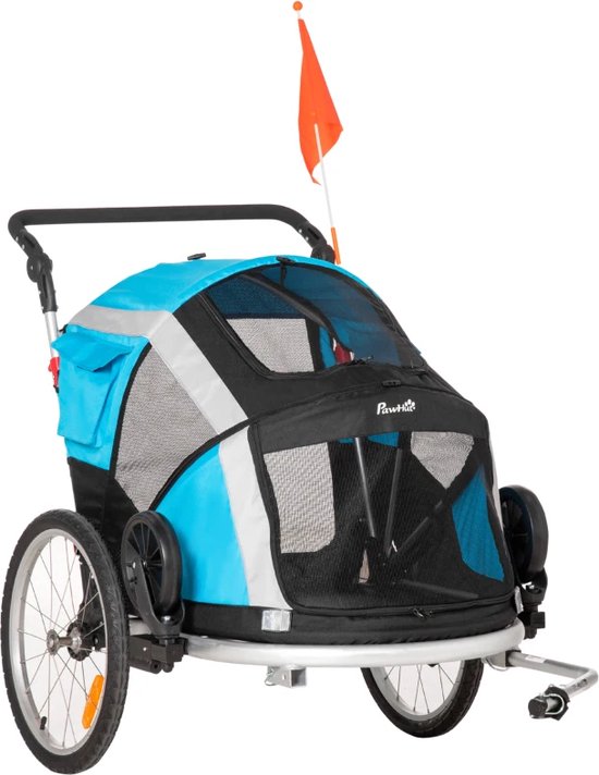 TRUUSK 2-in-1 Opvouwbare Hondenkar Huisdier Fietskar Hondentransporter ...
