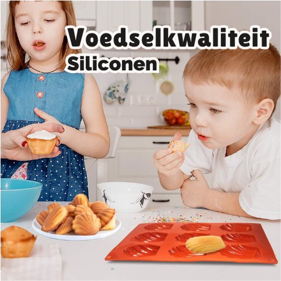 Madeleines Bakplaat - 2 Stuks - 9 Holtes Siliconen Madeleine-Lade ...