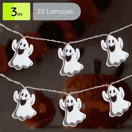 Halloween Lichtsnoer Spookjes - 3 Meter - 20 LED Lampjes - Inclusief ...