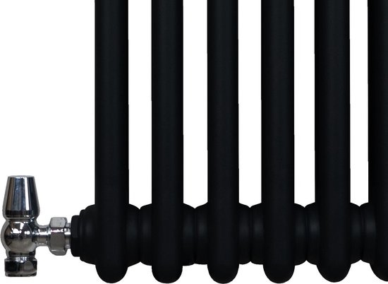 Traditionele 3 Kolom Verticaal Radiator - 1500 x 202mm - Zwart | bol