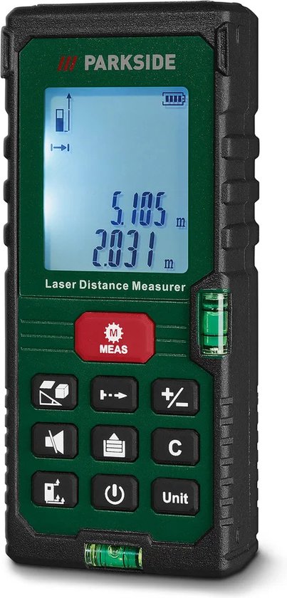Parkside Laser afstandsmeter - LC-display - opslagfunctie ...