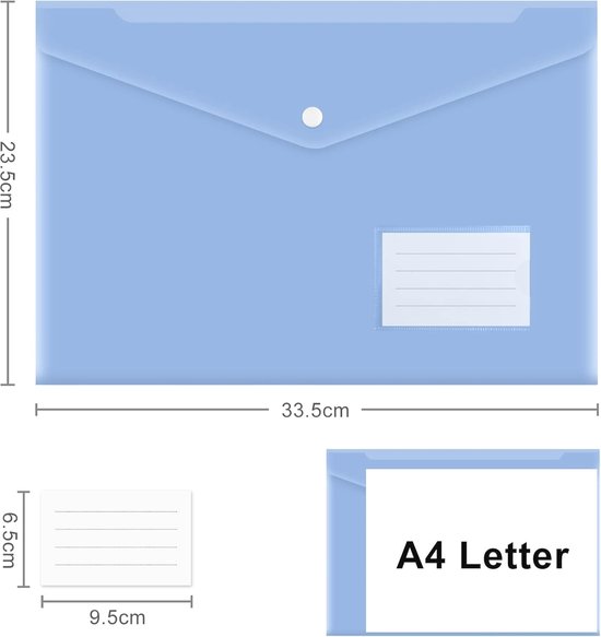 A4 Plastic Enveloppen Mappen - Set van 10 Transparante Documentenmappen ...