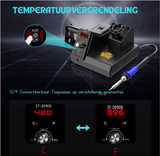 Soldeerstation - 80W - Digitale Soldeerbout - Instelbare Temperatuur 80 ...