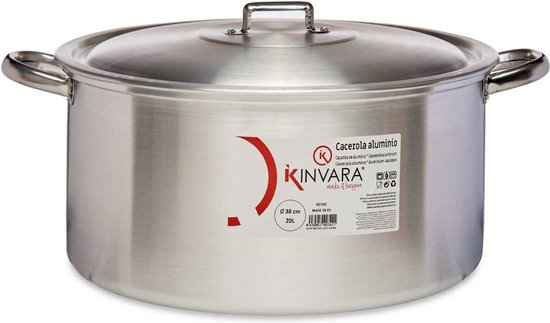 Kinvara grote kookpan/Soeppan met deksel - Aluminium - 20 liter - D41 x ...