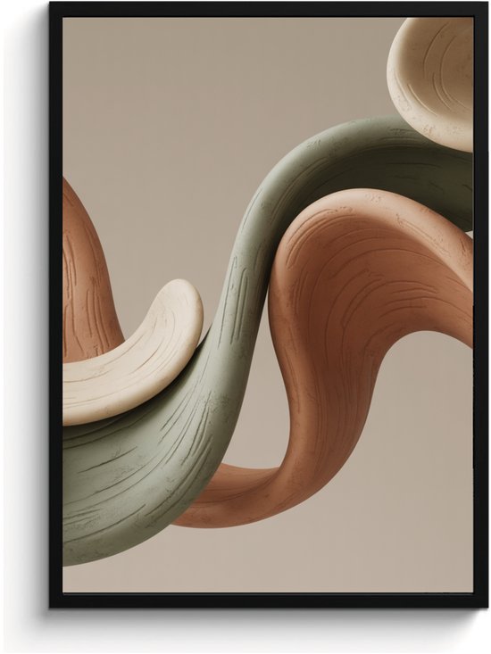 Abstracte Fotolijst A3, Moderne Wall Art, Neutrale Kleuren, Ready to ...
