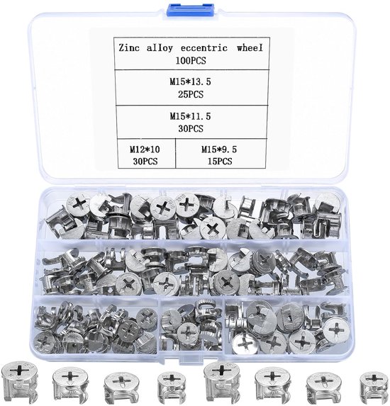 100 Pcs Eccentric Furniture Connectors - Eccentric Cabinet Connectors ...