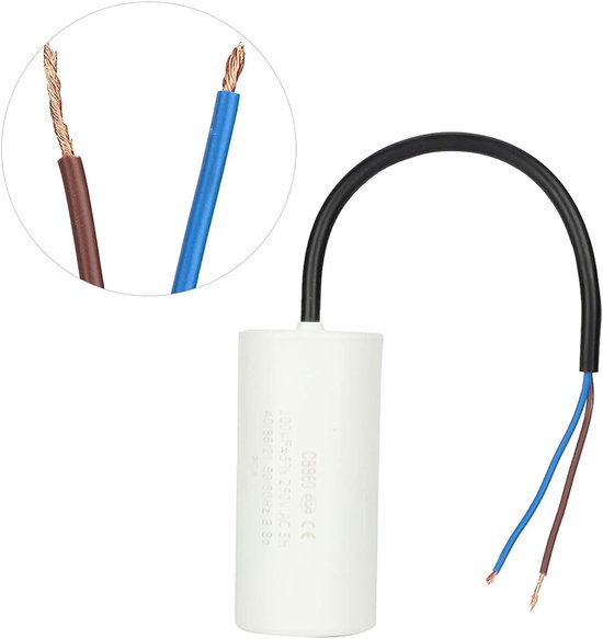 AC Condensator - Bedrijfscondensator - 250V AC - 100uF - 50/60 Hz ...