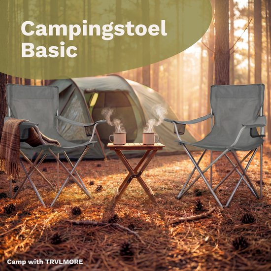 TRVLMORE Campingstoelen - Opvouwbaar - 2-Pack - 120KG Draagvermogen ...