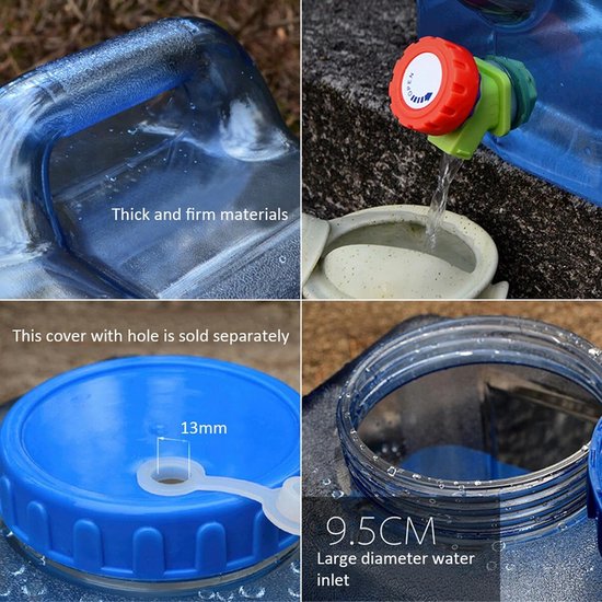 Waterreservoir 12 liter met kraan voor kamperen en buiten | bol