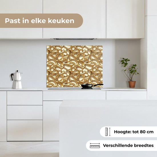 Spatscherm 70x55 cm - Zelfklevende achterwand Abstract - Modern - Goud ...