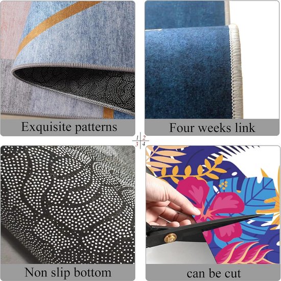 Lange Vloerkleed Runner 50x60 cm met Moderne Penseelstreken voor Hal ...