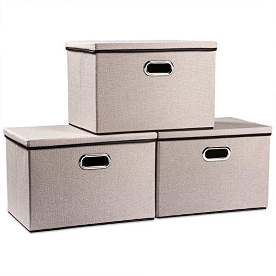 Grote opvouwbare opbergdozen met deksel - multifunctionele organizer ...