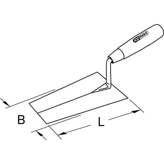 Hoekige Stuckateurkelle 180 mm met Houten Handvat | bol