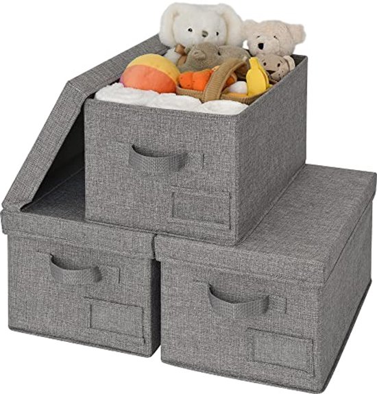 Opbergdozen met Deksel - Set van 3 Inklapbare Opbergdozen voor Kleding ...