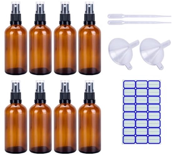 8 x Kleine Glazen Spuitflessen 50 ml - Lege Verstuiver Flessen voor ...