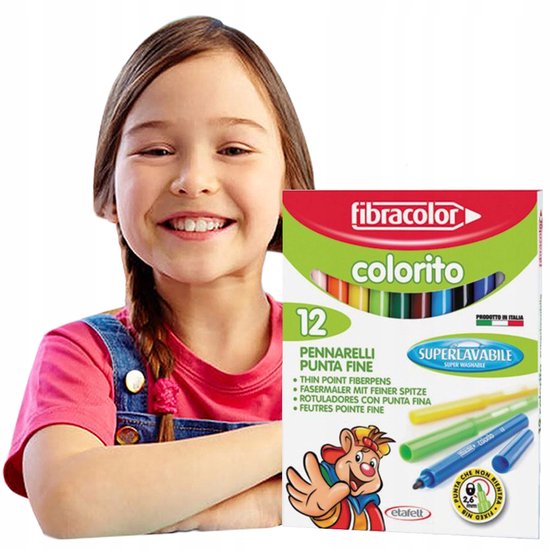 Colorito Stiften Set - 12 Levendige Kleuren voor Kinderen | bol