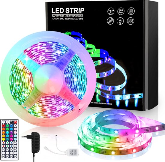 LED Strip 5 meter 5050 SMD - 150Light strip – RGB LED Verlichting – Met ...