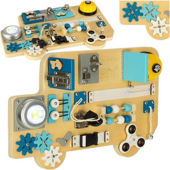 LULILO Buso Montessori Activity Bus XL – Houten Busyboard vanaf 1 Jaar ...