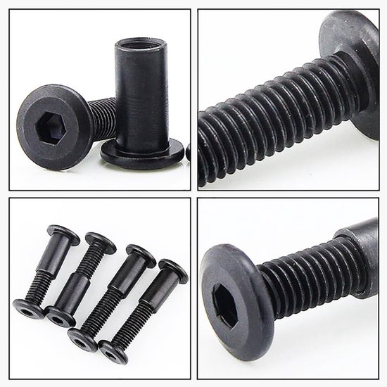 Allecto Premium - Verbindingsschroef 40 sets (80 stuks) M6/M4 Staal ...