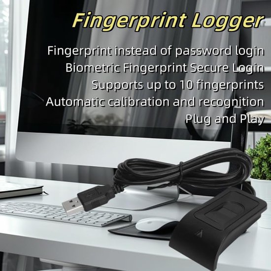 USB Fingerprint Reader, Mini Security Key Biometric Fingerprint Scanner ...