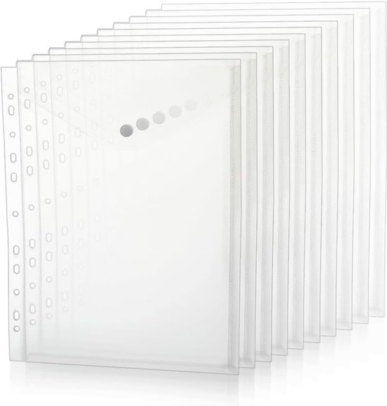 Pack of 10 Ring Binders - Envelopes - Pocket Divider - 30 x 23 cm - 11 ...