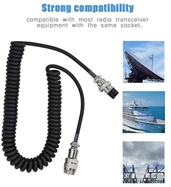 8-Pin Audio Speaker Kabel - Coiled Microfoon Adapter - Male/Female ...