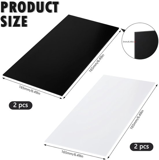 Kunststof platen van 30 x 20 cm met beschermfolie - 3 mm ABS-kunststof plaat - harde... | bol