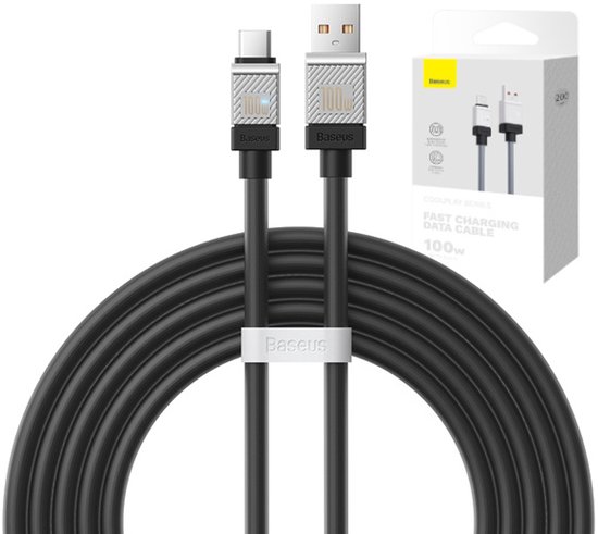 Baseus USB-C Kabel 2m 100W Snelladen met LED Indicator | bol