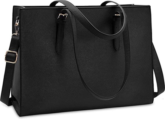 Handtas Shopper Dames Grote Zwarte Handtas Lederen Schoudertas Werktas ...