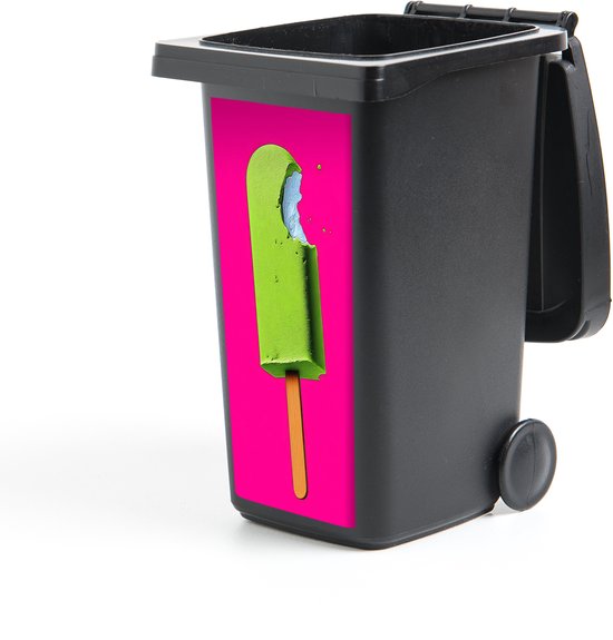 Container sticker Ijsje - Stokje - Minimalistisch - Groen - 38x80 cm ...