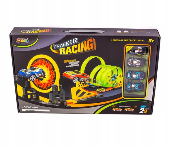 Grote Racebaan met Loop en Lanceerder - Inclusief 4 Pull-Back Auto's | bol