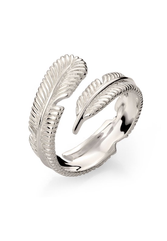 KUZZOI - Ring - Wikkelring Heren Veer 925 Sterling Zilver Boho - | bol
