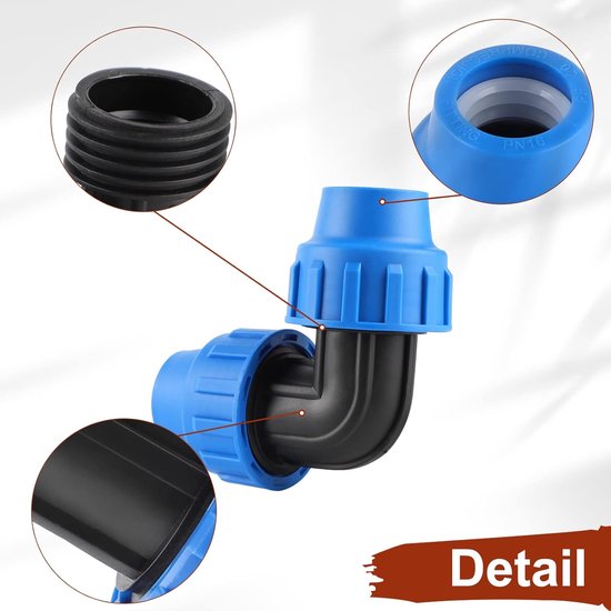Raccord à vis en PP pour tuyaux PE - 32 mm - Raccord à visser - Angle ...