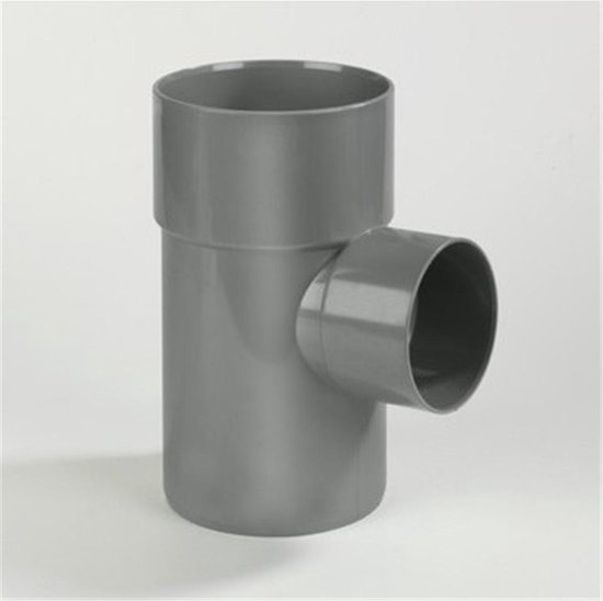 Dyka Verloop T-stuk 2x mof en 1x spie 87.5° PVC grijs keurmerk BRL52100 75 x 50mm | bol