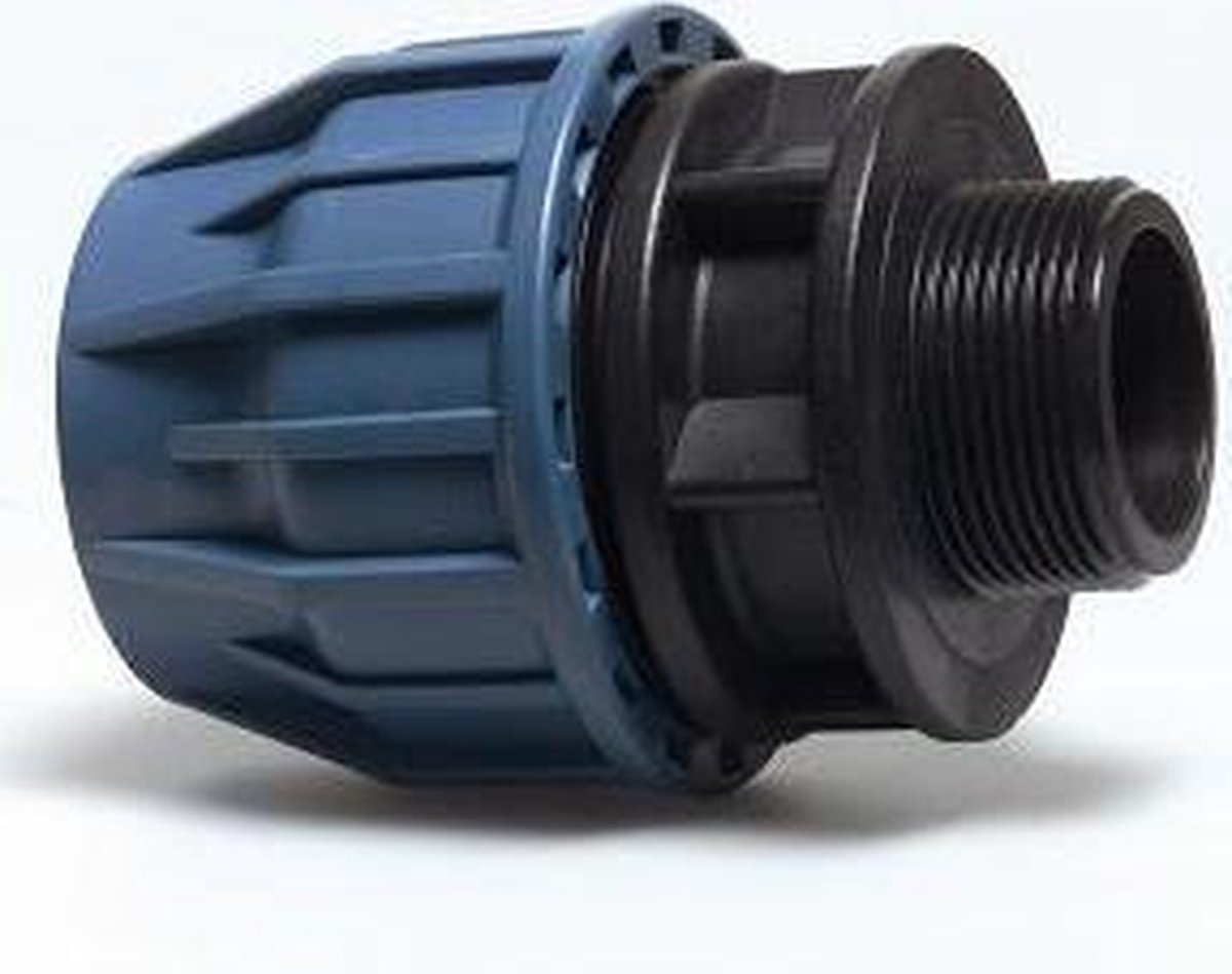 Jason Aansluitstuk PP 90 mm x 2" knel x buitendraad 12.5bar zwart/blauw... | bol.com