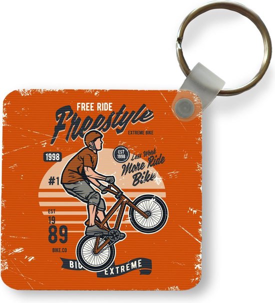 Sleutelhanger - Uitdeelcadeautjes - Fiets - Man - Retro - Plastic ...