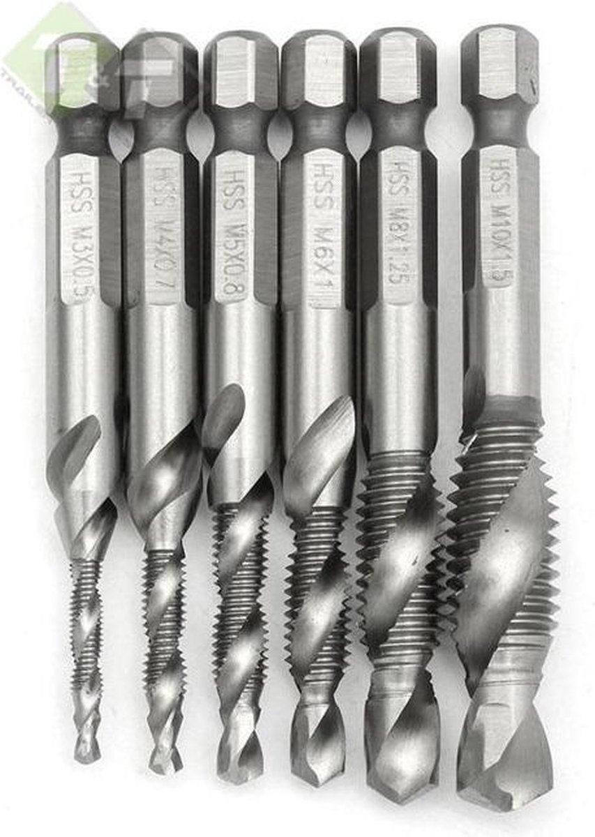 Boor tap set, Tapset, 6 delig, Metrisch, Tappenset, Hofftech | bol.com