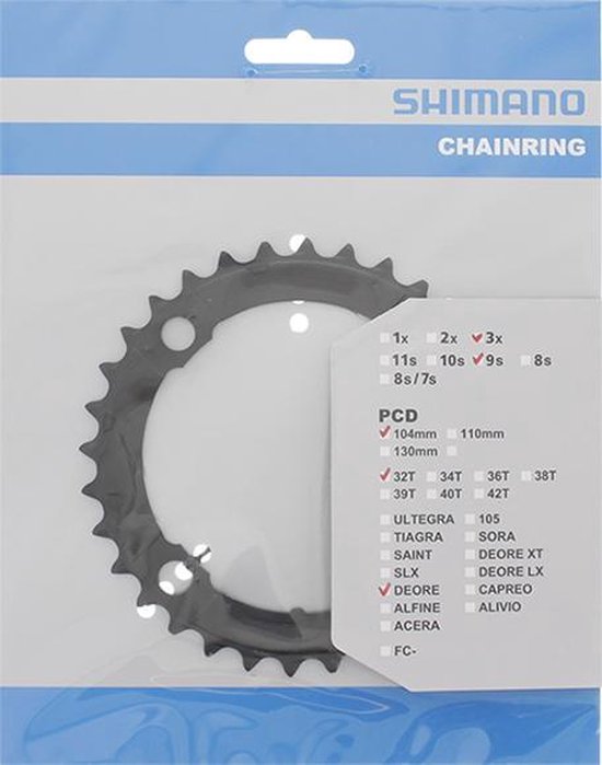 Kettingblad 32T Shimano Deore FC-M590 - Zwart | bol.com