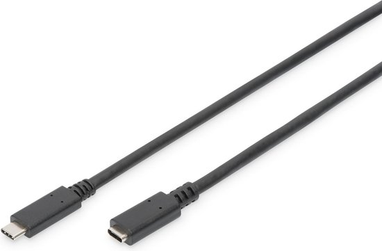 Digitus USB-kabel USB 2.0 USB-C bus, USB-C stekker 1.50 m Zwart ...