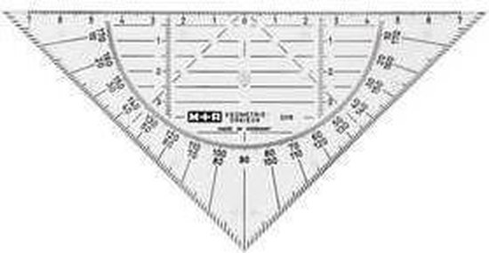 Geodriehoek, B: 16 cm, 1 stuk - Incl. Gift | bol