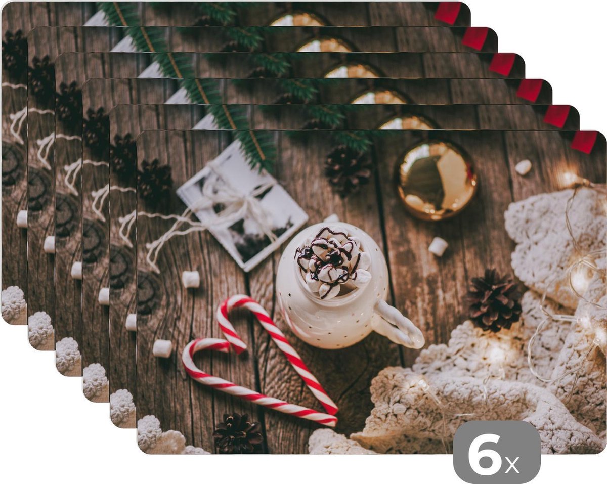 Placemats kerst - Kerst decoratie - Hout print - Kerst accessoires ...