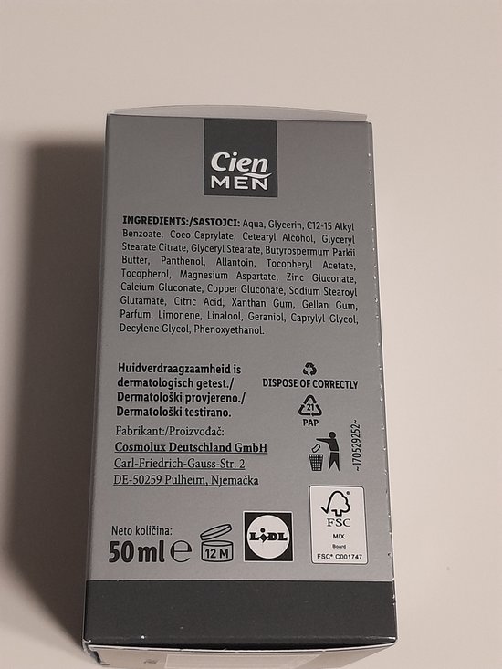 Cien men Gezichtscrème Hydro Sensitive 50 ml. | bol