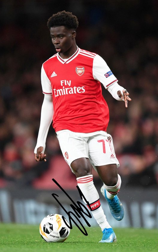 Bukayo Saka Ingelijste Handtekening – 15 x 10cm In Klassiek Zwart Frame ...