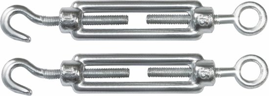 AMIG Spanschroeven/draadspanner met haak/oog - 2x - 11cm - verzinkt ...