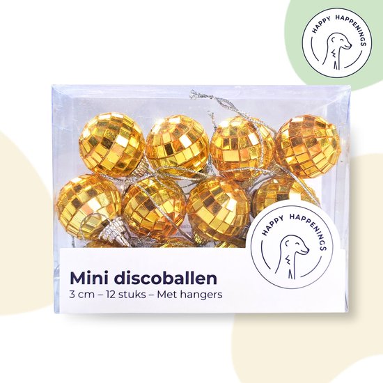 Mini Discoballen Goud - 3cm - 12 stuks - Kerstmis Decoratie | bol