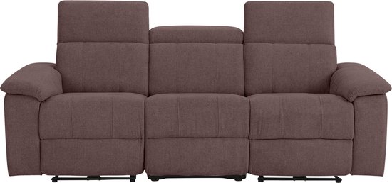 Tanaro | Sofa 3 zits met handbediening in bruine stof | bol