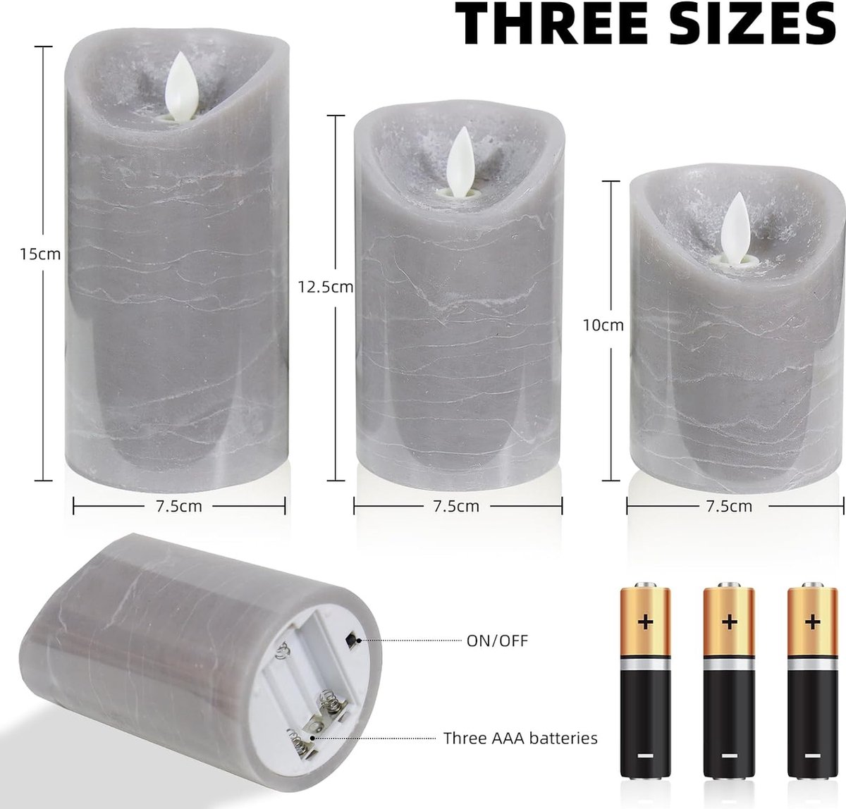 LED Kaarsen Set - Afstandsbediening - Flikkerende Vlam - Set van 3 ...