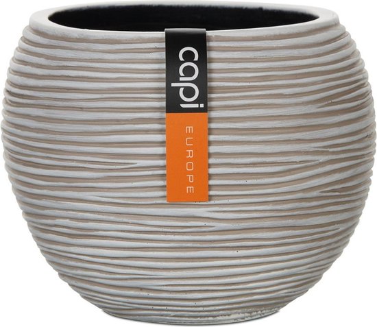 Capi Europe - Vaas bol Rib Anthracite & Ivory - 18x15 - Ivoor - Opening ...