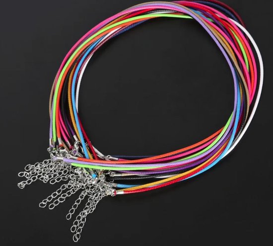 10 stuks leren ketting - koord om sieraden te maken met sluiting en ...